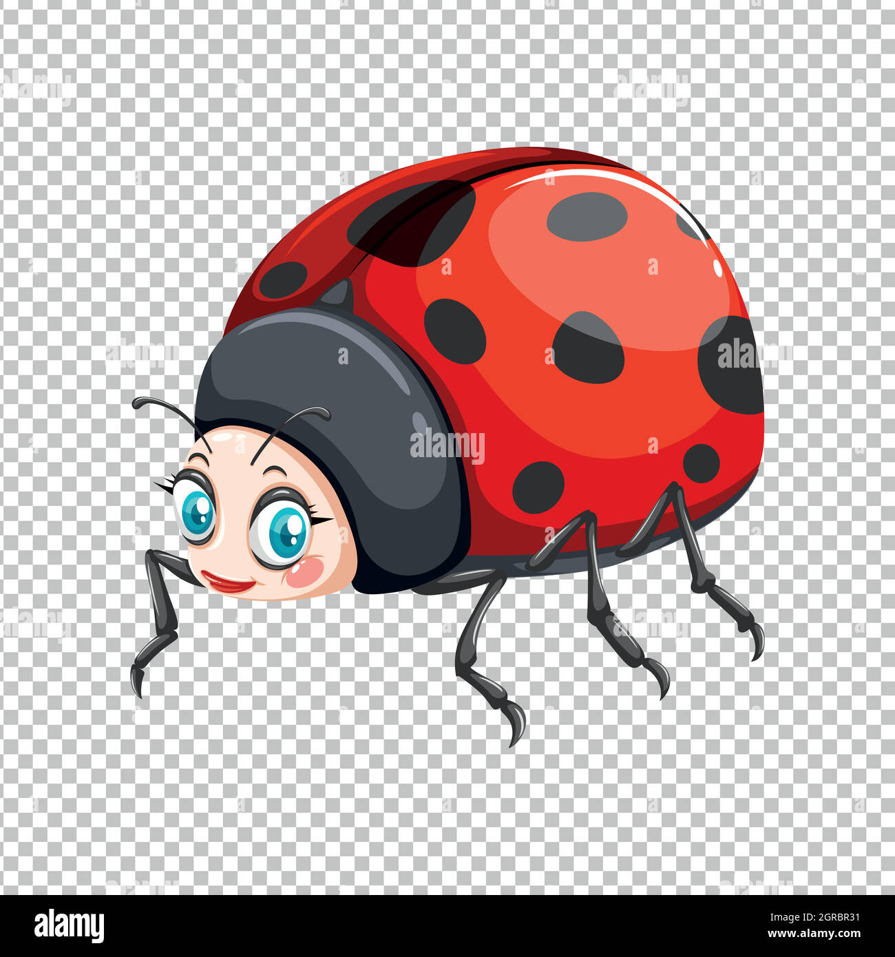 Cute ladybug on transparent background Stock Vector Image & Art - Alamy