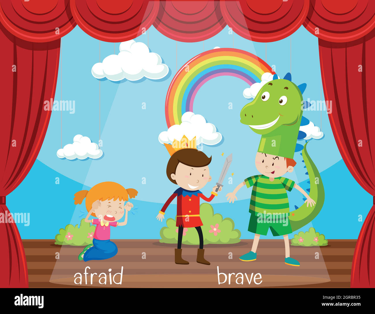 Afraid and brave Stock Vector Images - Alamy