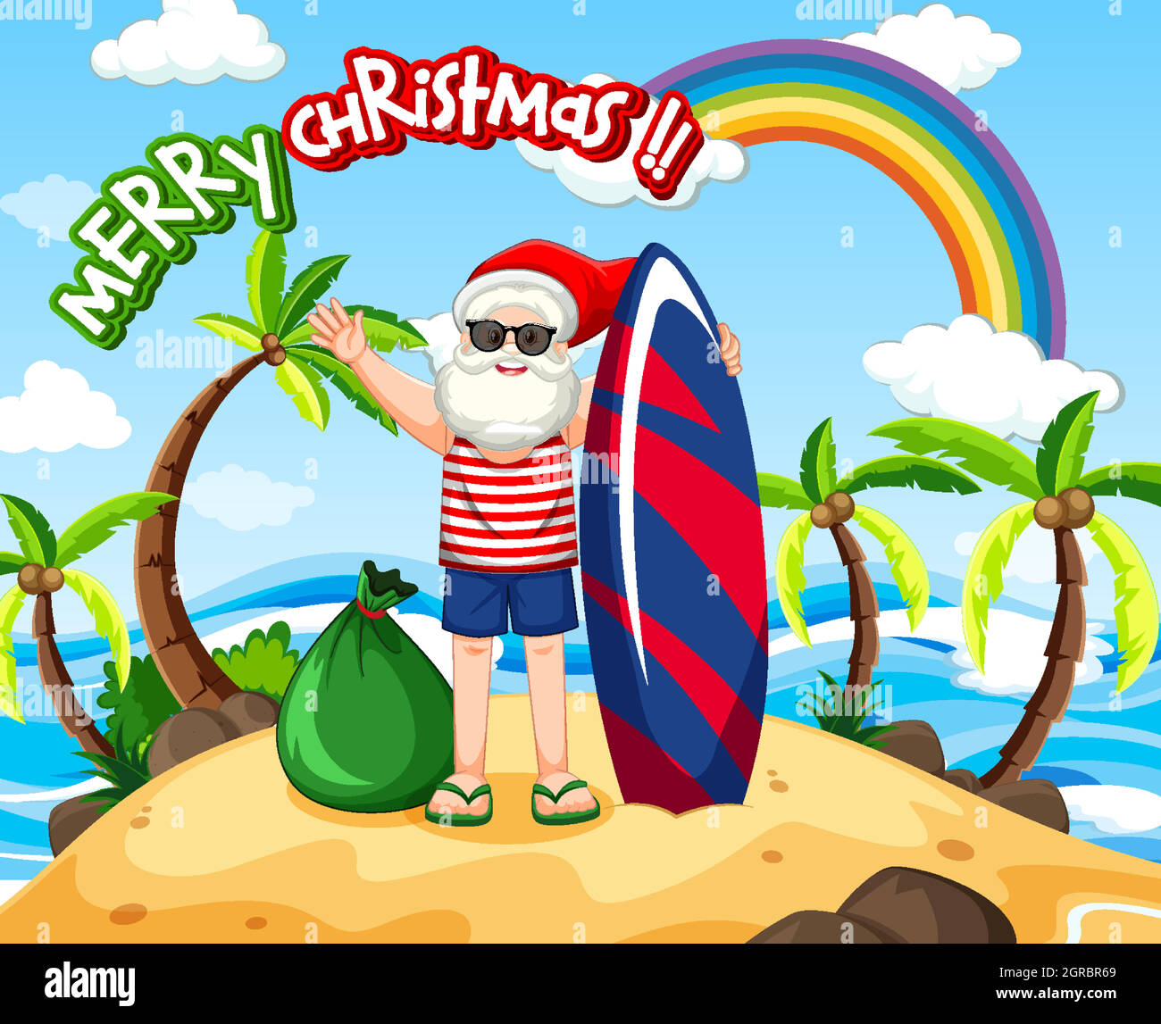 Christmas surfing Stock Vector Images - Alamy