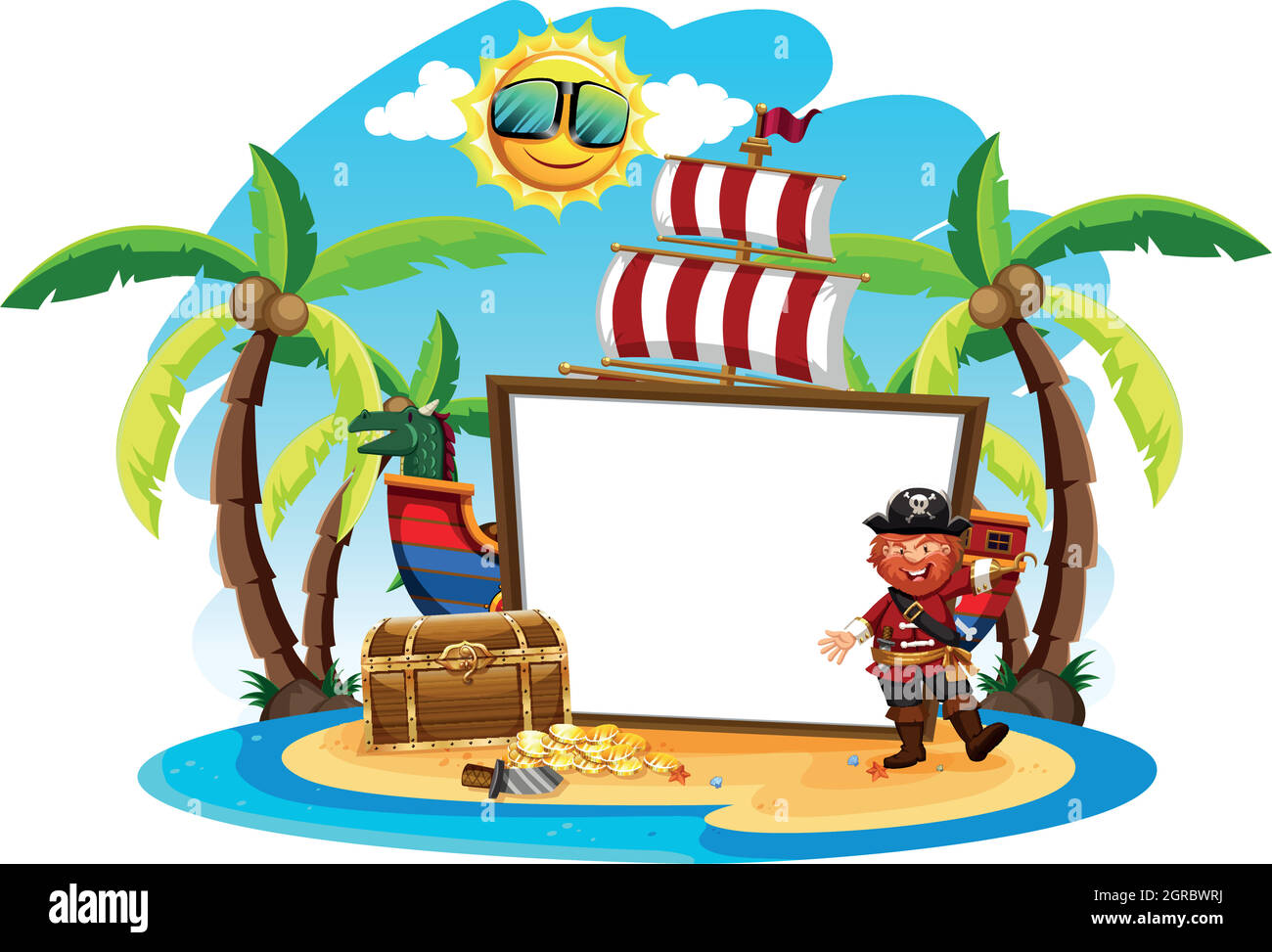 Pirate Captain and White Banner Stock Vector Image & Art - Alamy