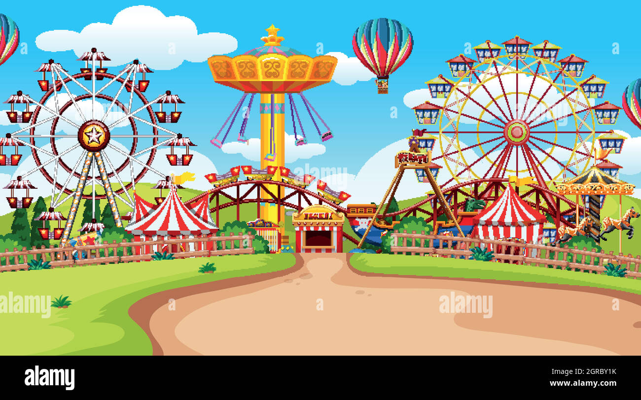 Fun fair amusement park empty Stock Vector Image & Art - Alamy
