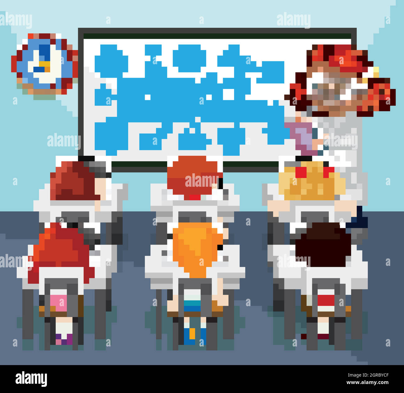 Classroom scene with science teacher and students learning Stock Vector ...