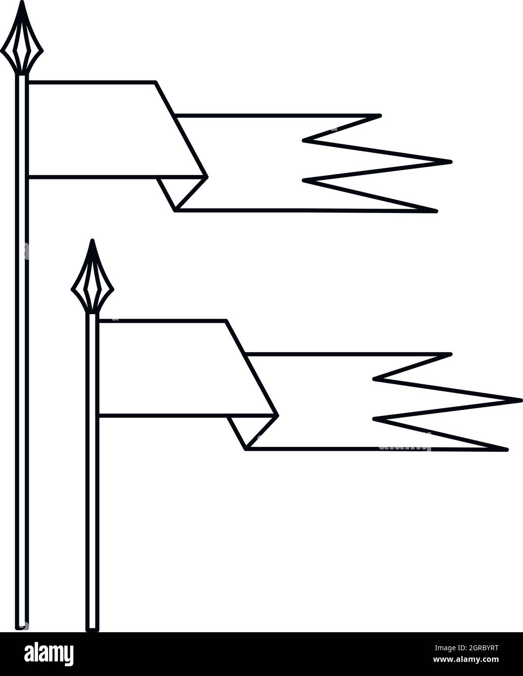Ancient battle flags icon, outline style Stock Vector Image & Art - Alamy