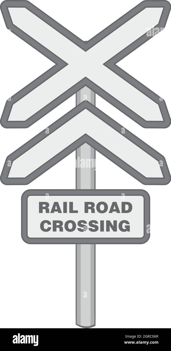 Sign rail road crossing icon, monochrome style Stock Vector Image & Art ...