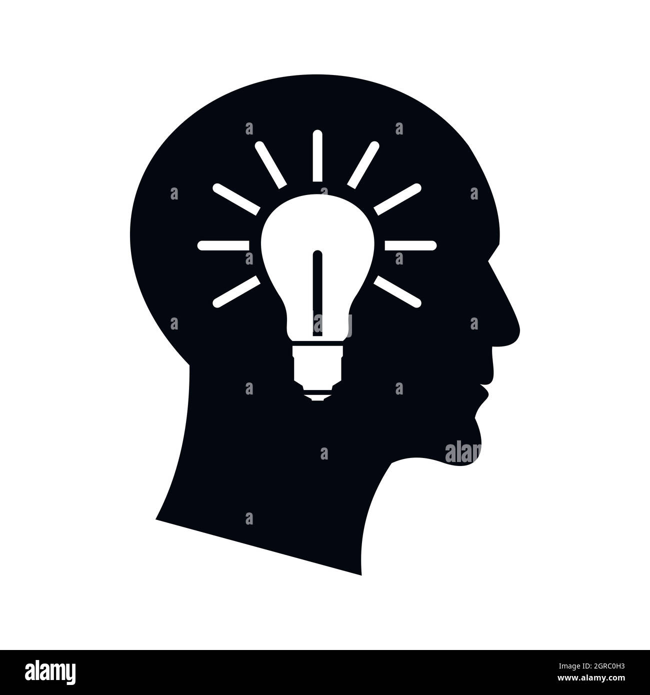 Light bulb inside head icon, simple style Stock Vector Image & Art - Alamy