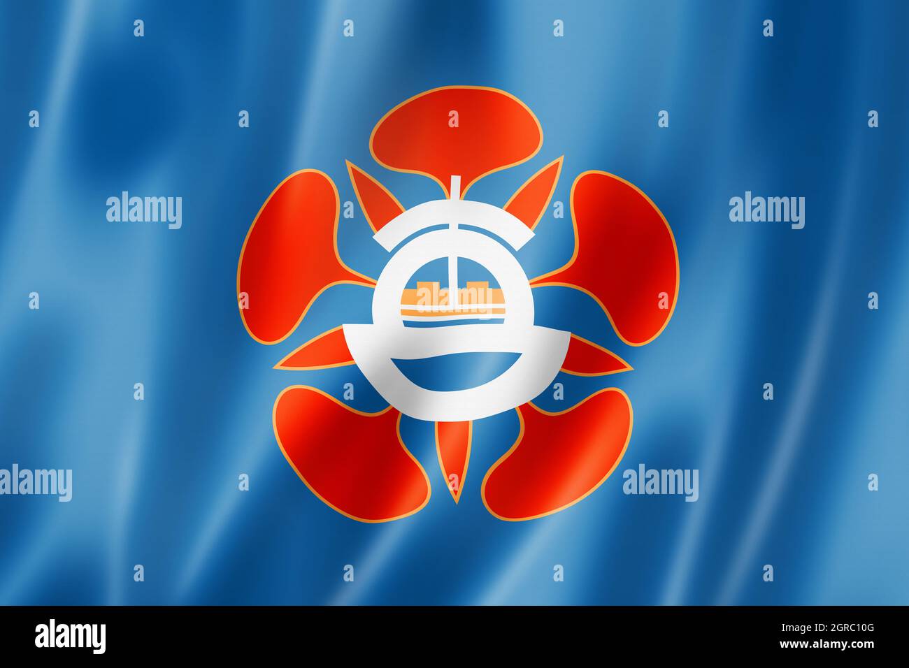 Tainan city flag, China waving banner collection. 3D illustration Stock ...