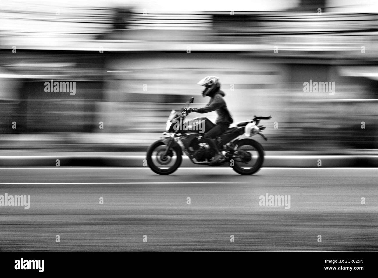 Biker on a motorcycle Black and White Stock Photos & Images - Alamy