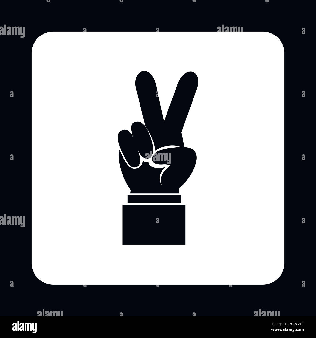 Hand with victory gesture icon, simple style Stock Vector Image & Art ...