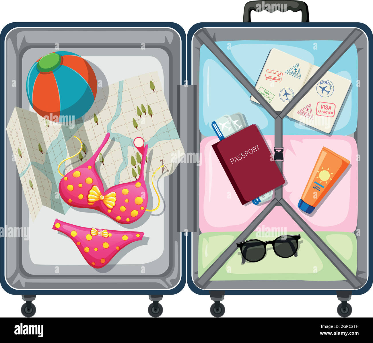 Open luggage Stock Vector Images - Alamy