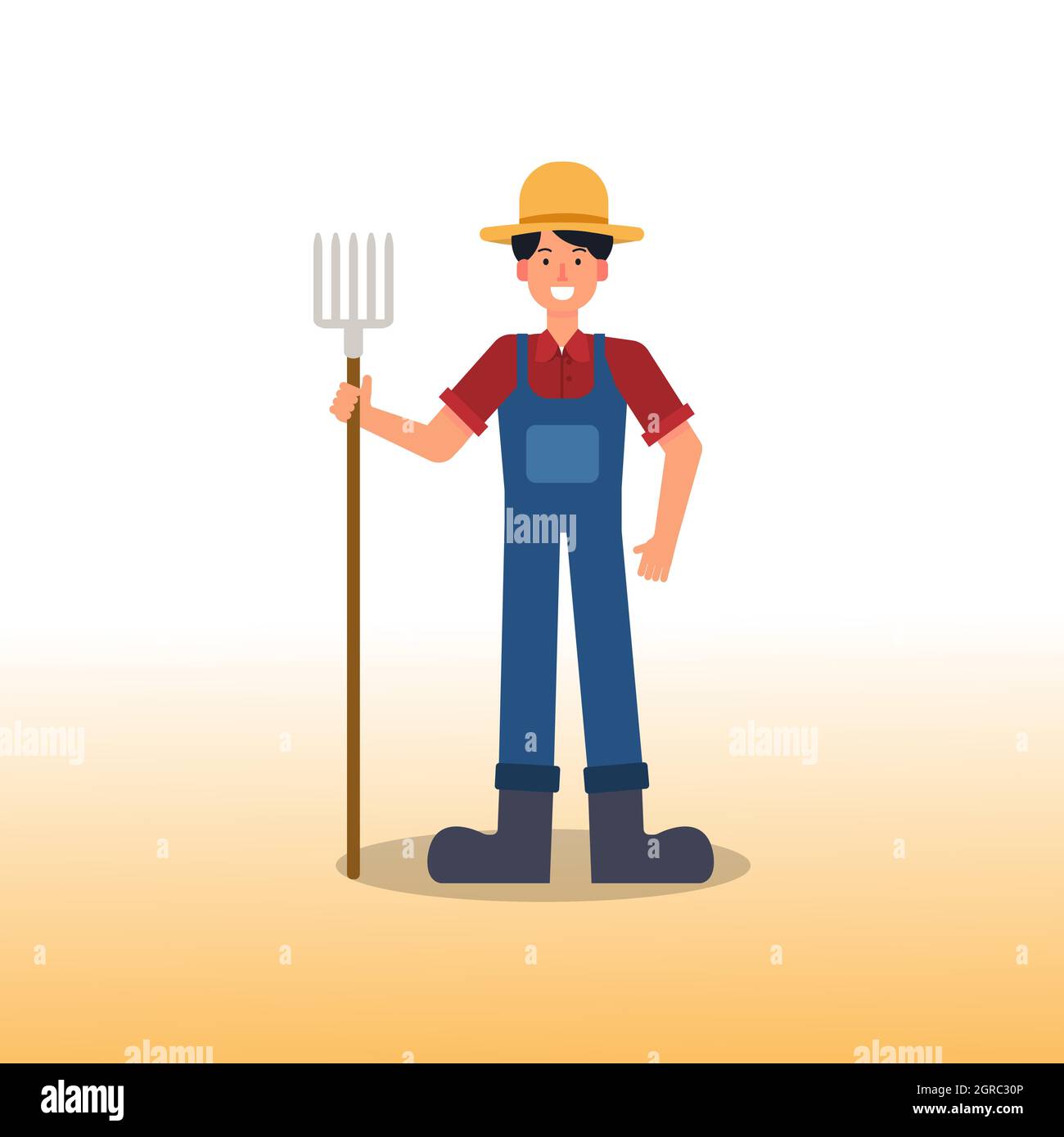 Cartoon farmer holding rake hi-res stock photography and images - Alamy