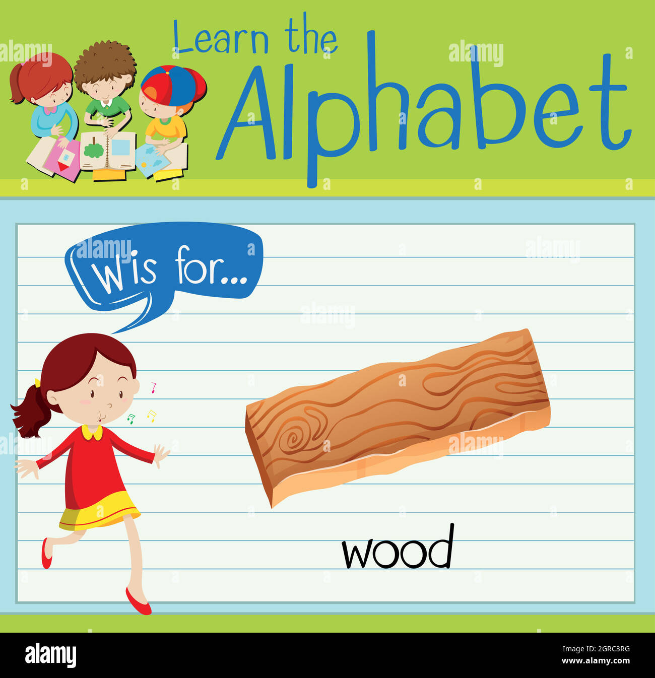 Flashcard letter W is for wood Stock Vector Image & Art - Alamy