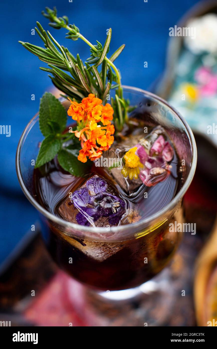 Americano Cocktail On A Small Table ,tropical Style Stock Photo - Alamy