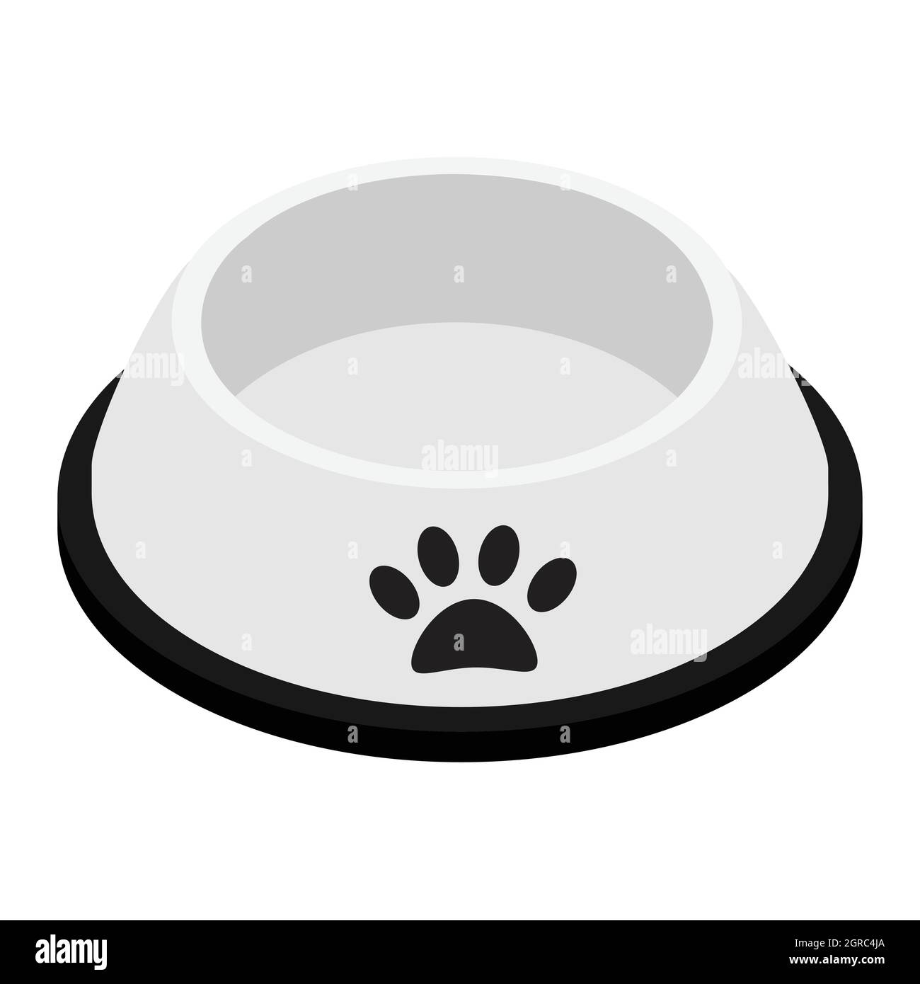 Empty pet bowl for cat. Isolated on white background. Isometric view ...