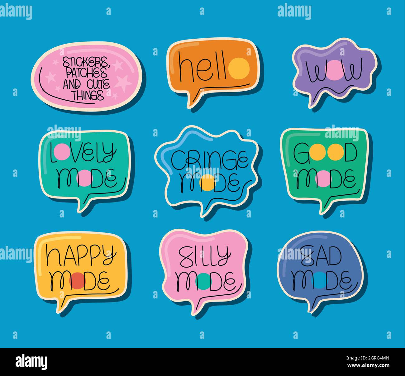 nine cute stickers Stock Vector Image & Art - Alamy