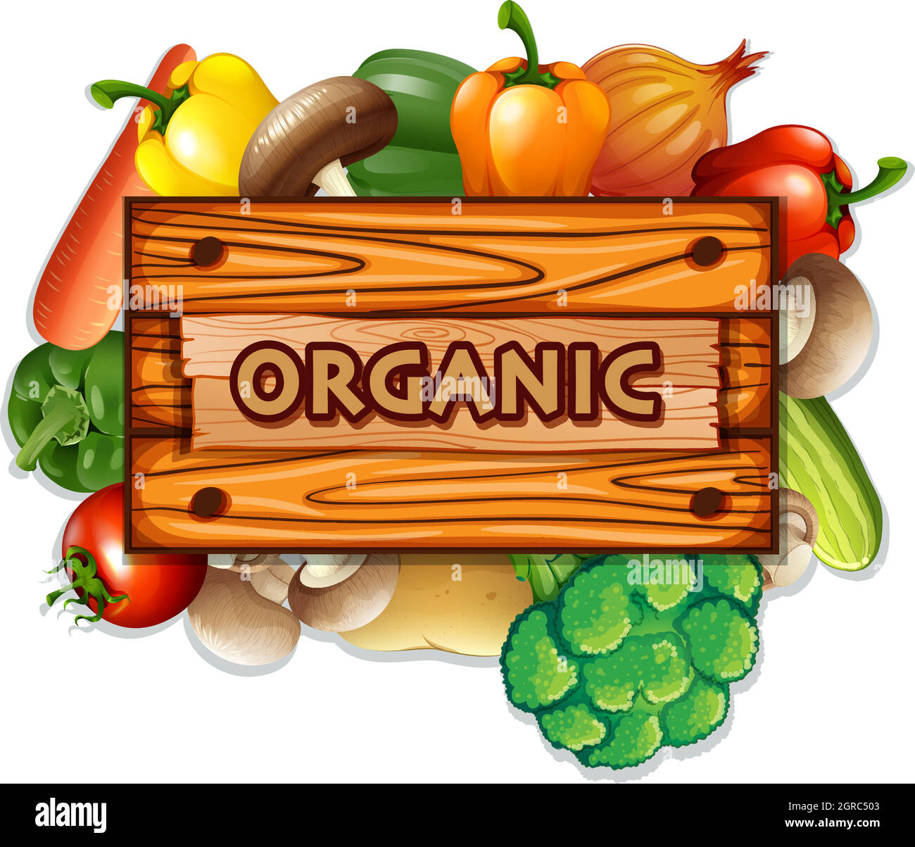 Organic vegetables and board Stock Vector Image & Art - Alamy