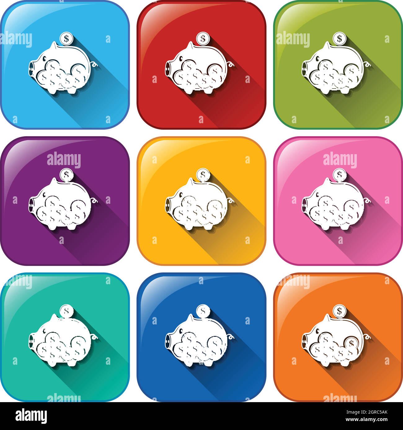 Piggy bank icons Stock Vector Image & Art - Alamy