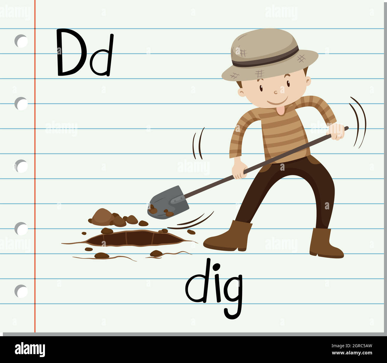 Flashcard letter D is for dig Stock Vector Image & Art - Alamy