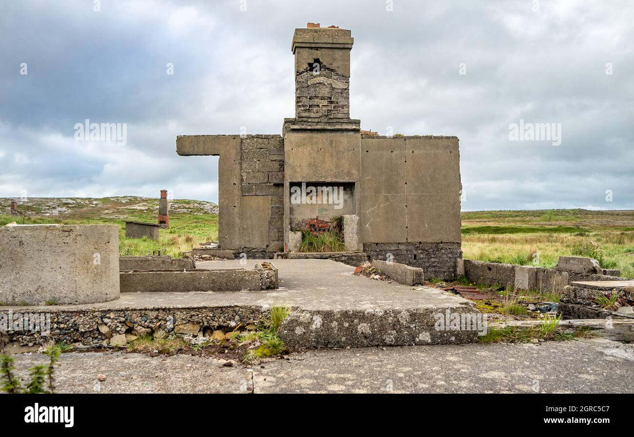 The ruins of Lenan Head fort at the north coast of County Donegal ...