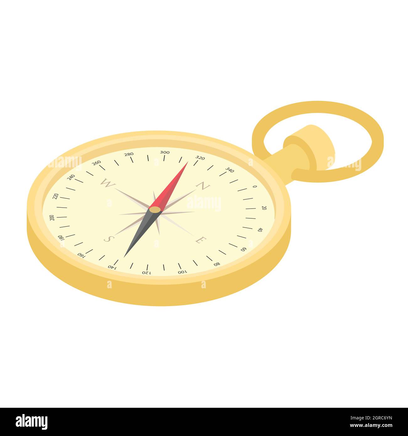 Classic round compass isolated on white background. Symbol of tourism ...