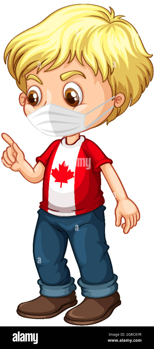 Canadian boy cartoon wearing mask Stock Vector Image & Art - Alamy