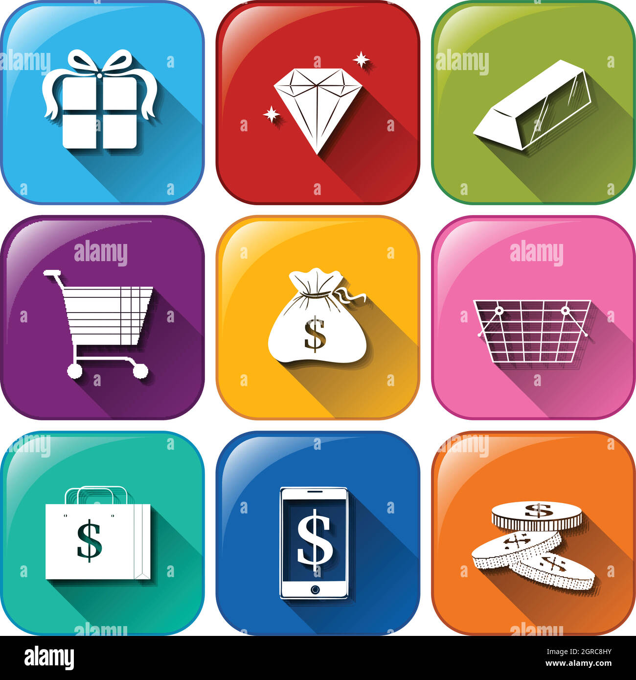 Icons showing the different values of money Stock Vector Image & Art ...