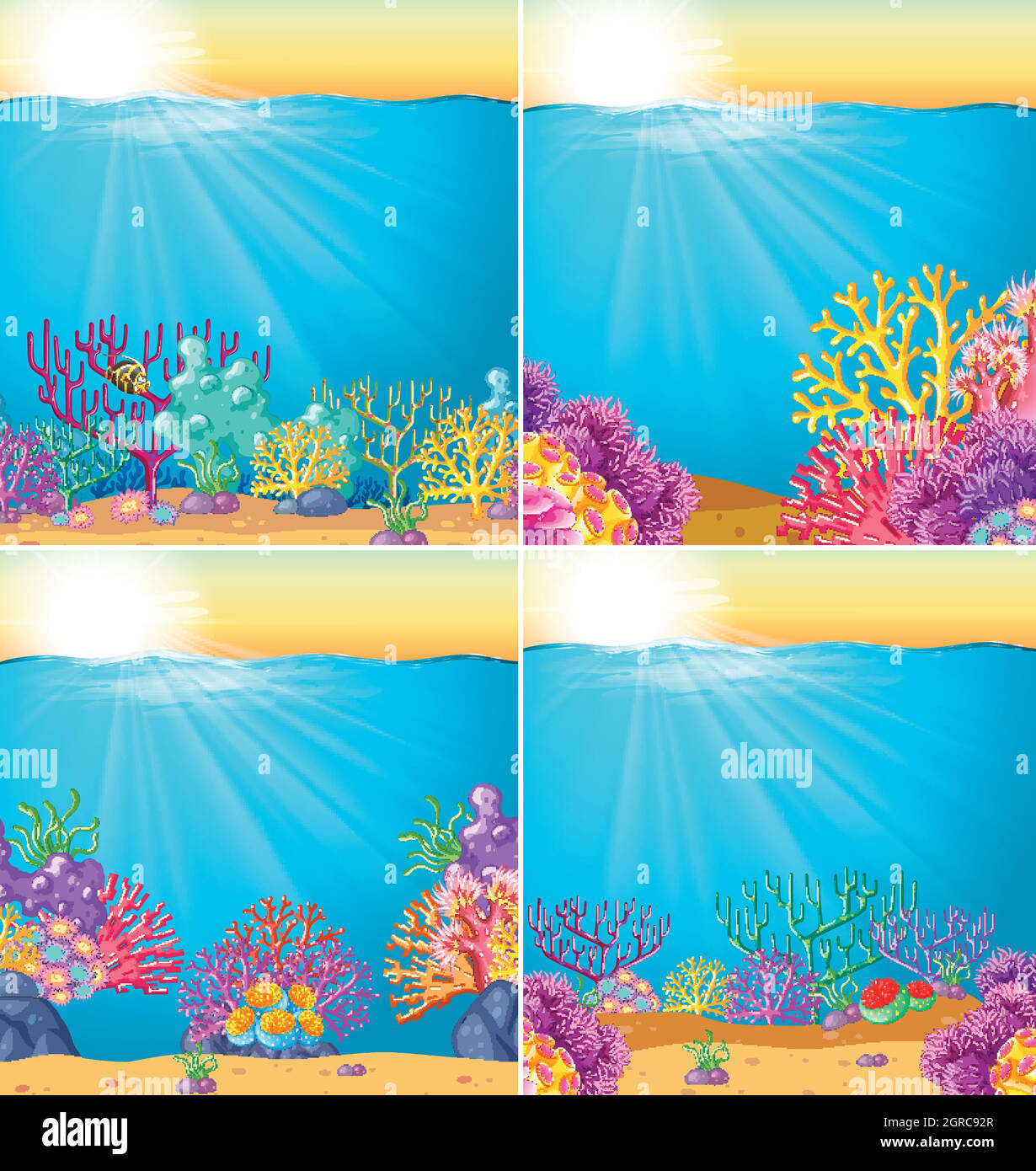 Background scene with coral reef underwater Stock Vector Image & Art ...