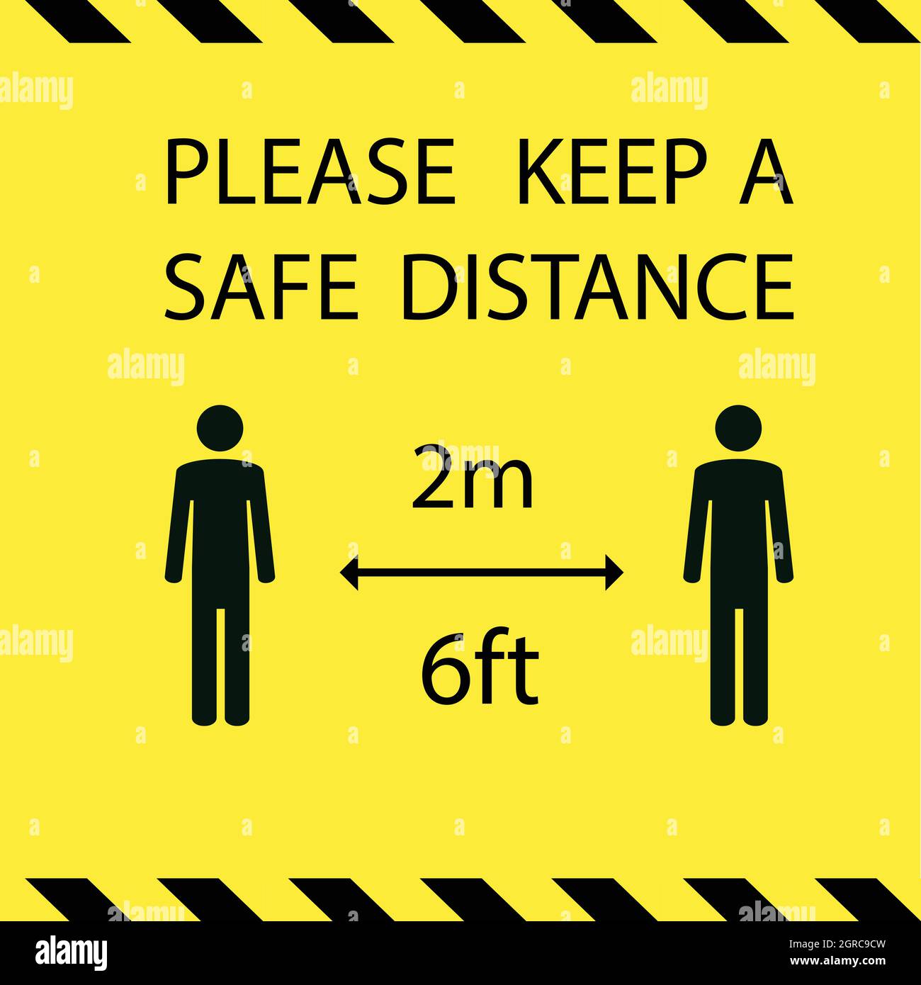 Keep safe distance infection spreading prevention information sign ...