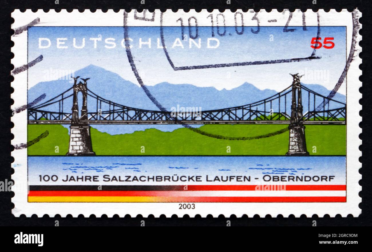 GERMANY - CIRCA 2003: a stamp printed in the Germany shows Salzach ...