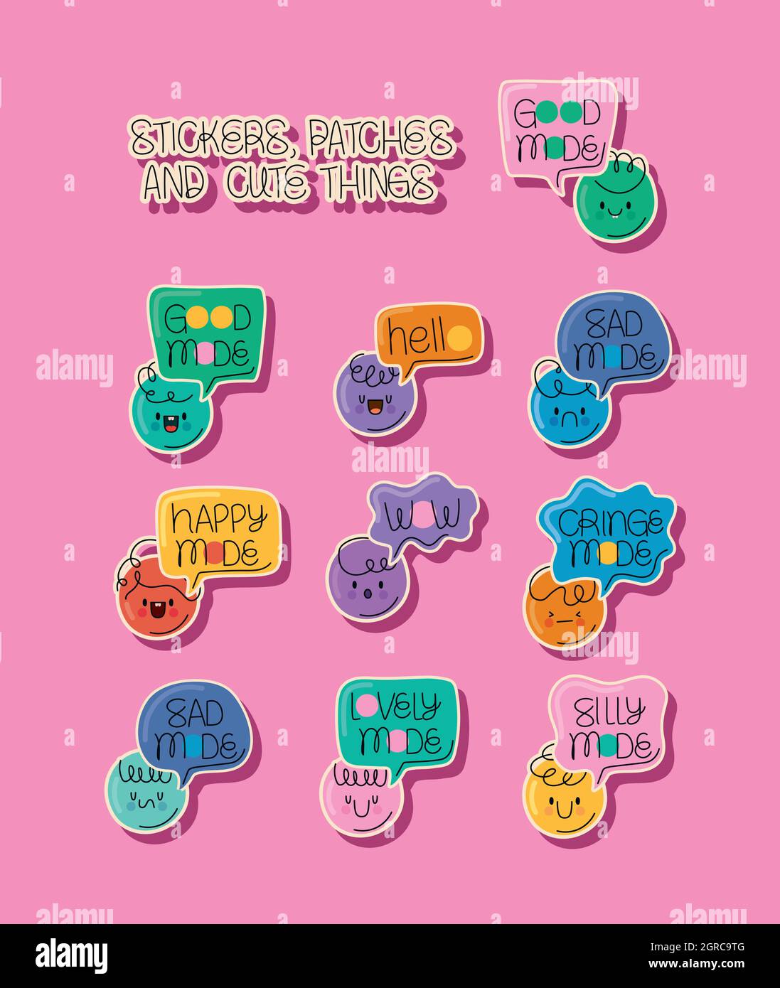 ten cute stickers Stock Vector Image & Art - Alamy