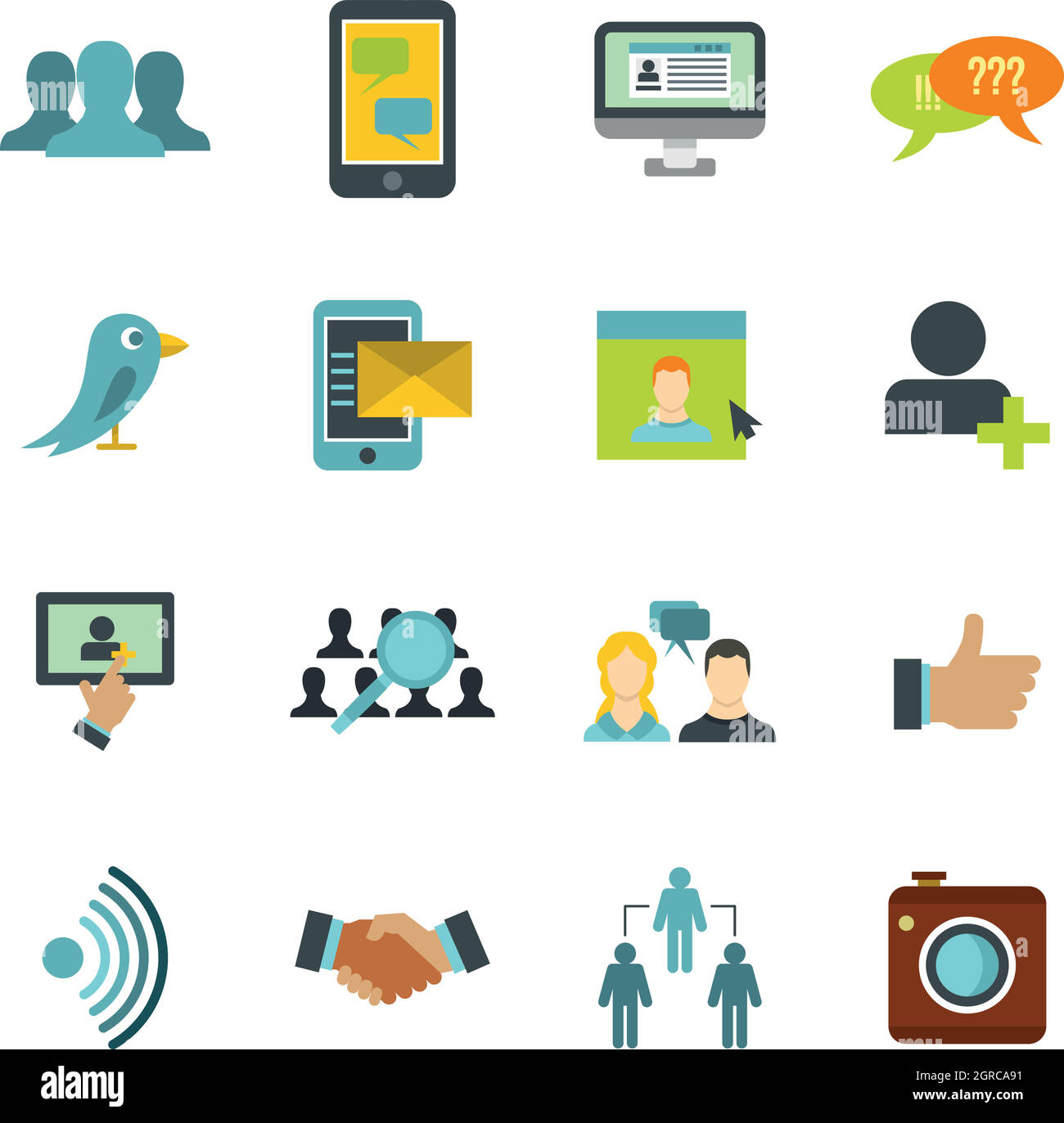 Social network icons set, flat style Stock Vector Image & Art - Alamy