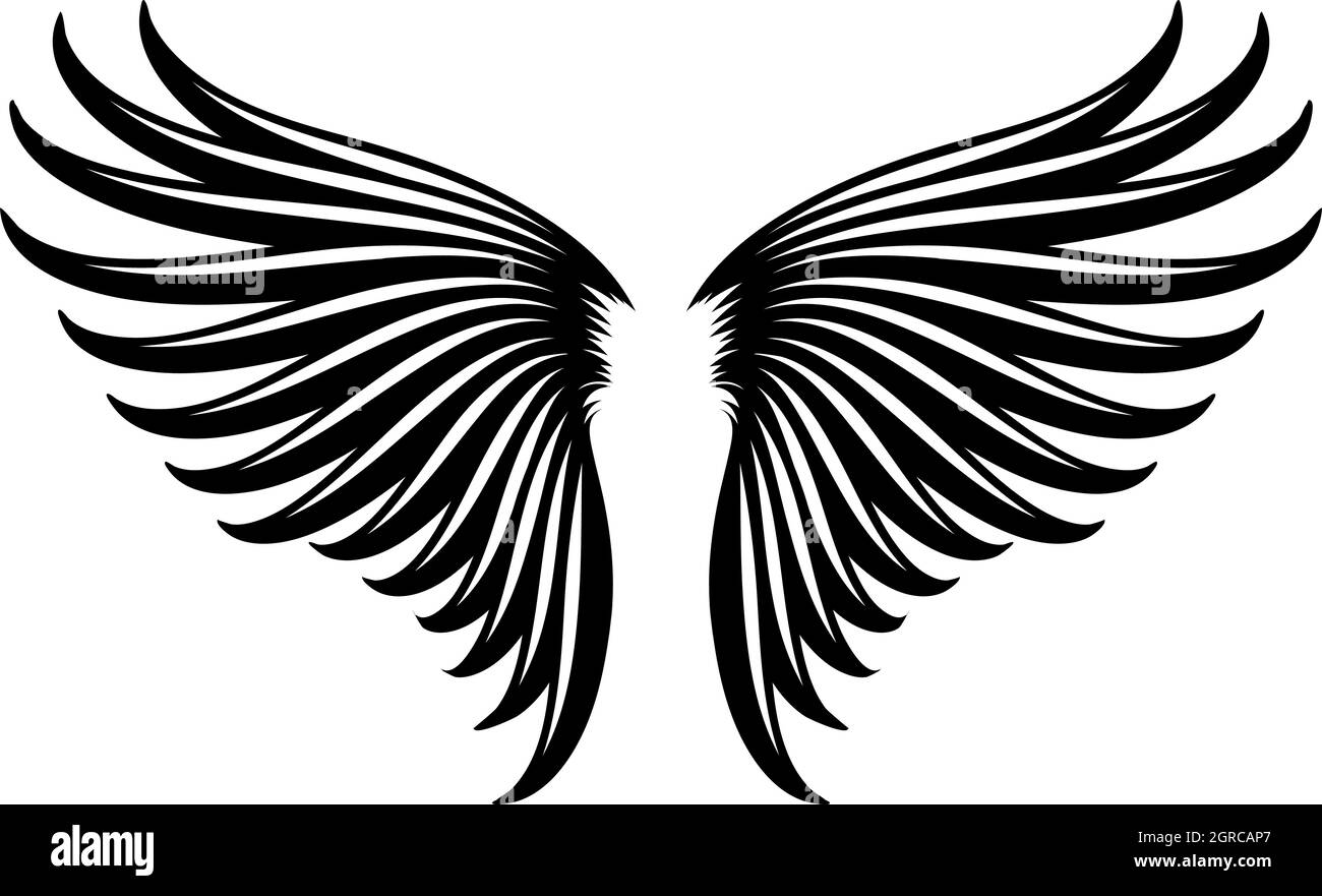 Angel wings in white Cut Out Stock Images & Pictures - Alamy