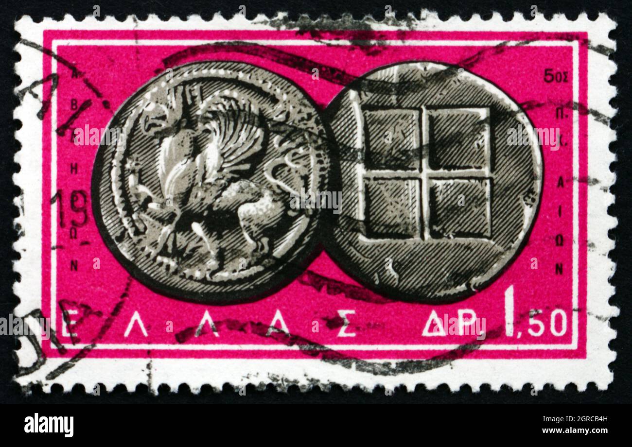 Ancient greek coin stamp hi-res stock photography and images - Alamy