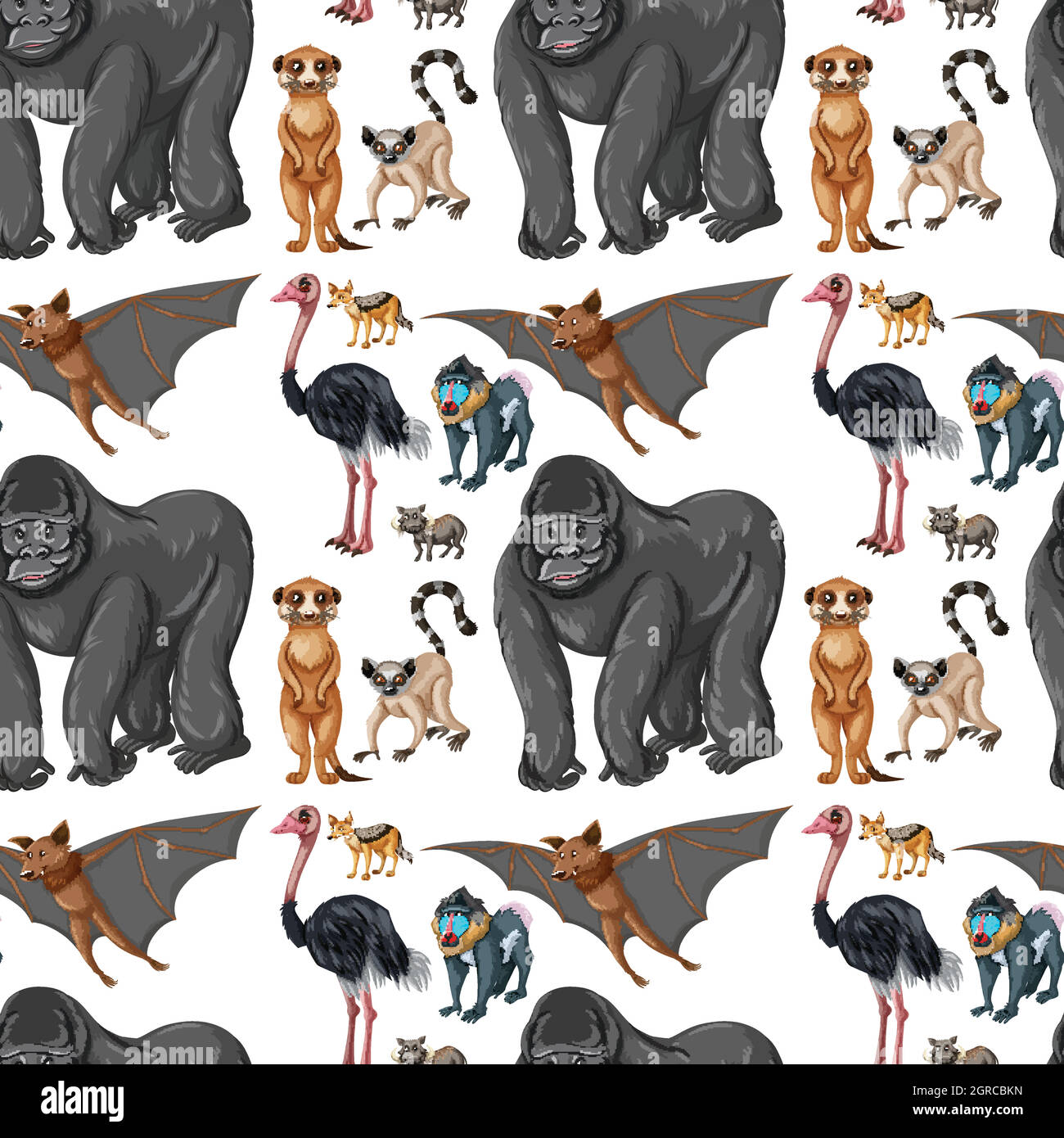 Seamless background with wild animals Stock Vector Image & Art - Alamy