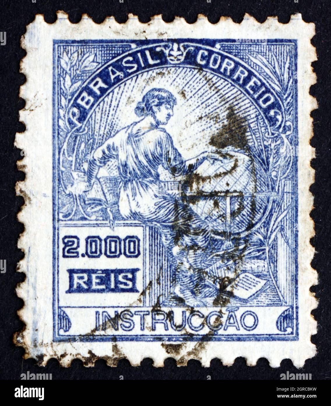BRAZIL - CIRCA 1920: a stamp printed in the Brazil shows Education ...