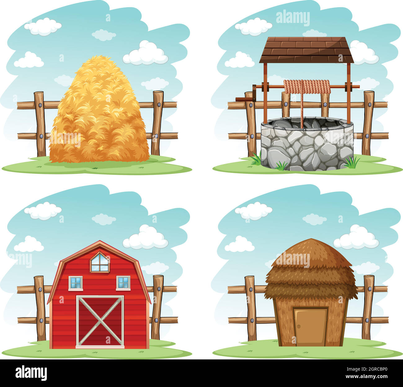 Farm haystack in barn Stock Vector Images - Alamy