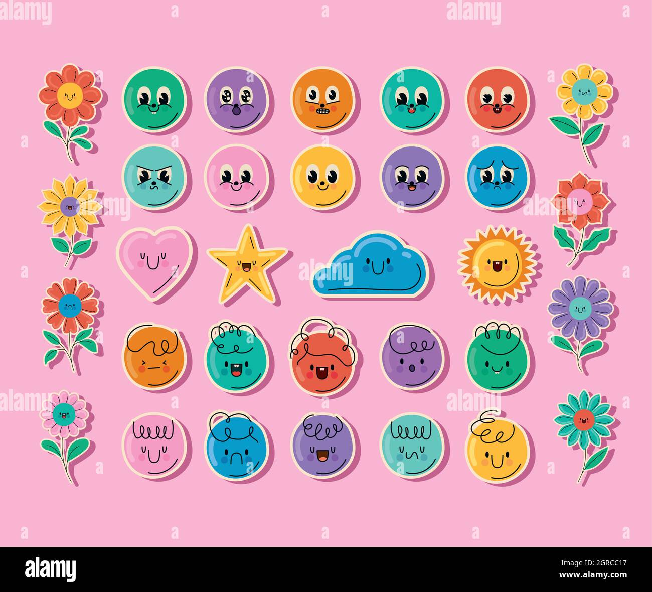 bundle of stickers Stock Vector Image & Art - Alamy