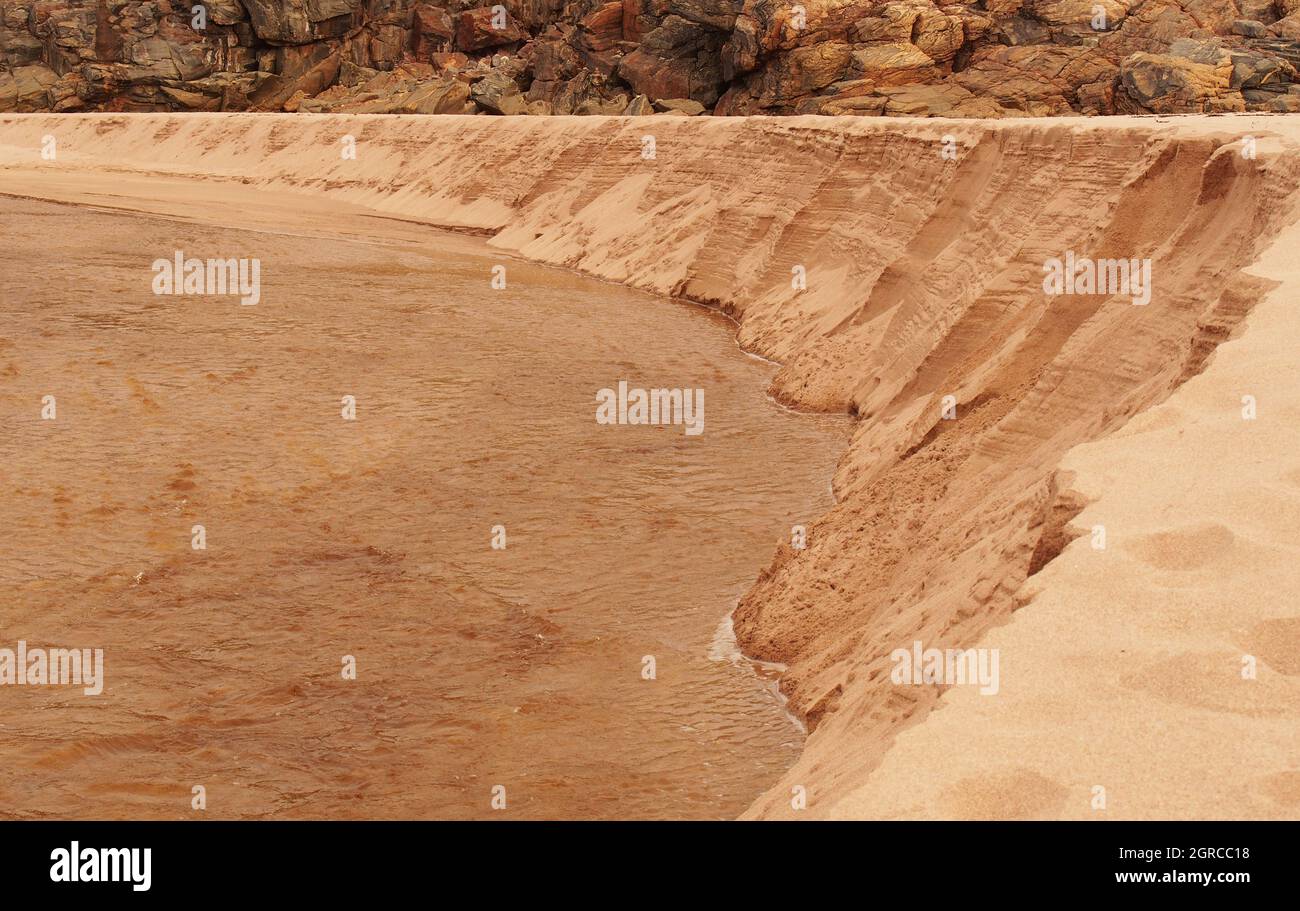 Natural sand structures on Sandwood bay, Sutherland, Scotland, created ...