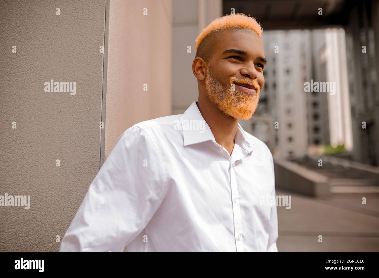 Dark skinned man smiling hi-res stock photography and images - Alamy