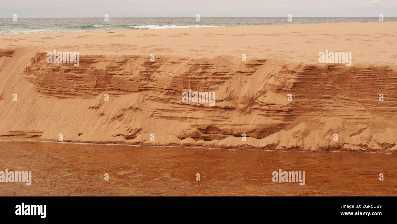 A view of natural sand structures on Sandwood bay, Sutherland, Scotland ...