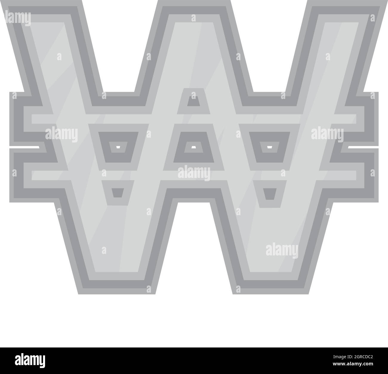 Sign of money won icon, black monochrome style Stock Vector Image & Art ...