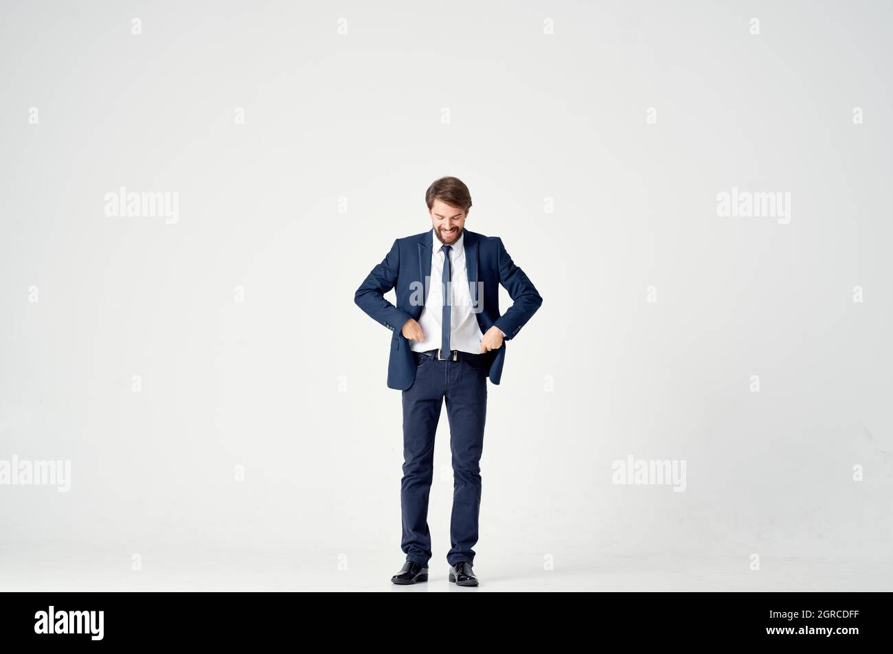 man in suit manager office emotions motion light background Stock Photo ...