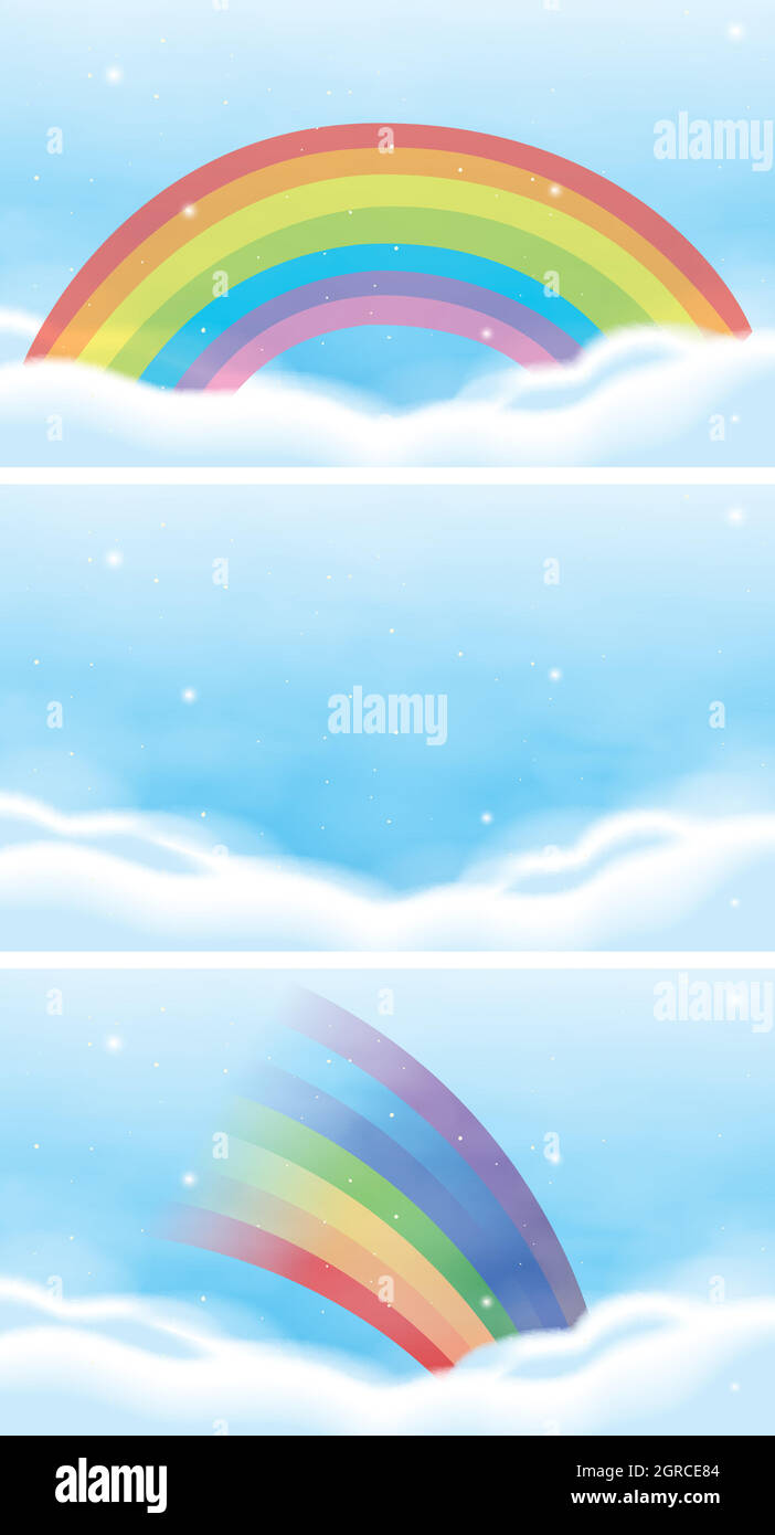 Sky scene with beautiful rainbow Stock Vector Image & Art - Alamy