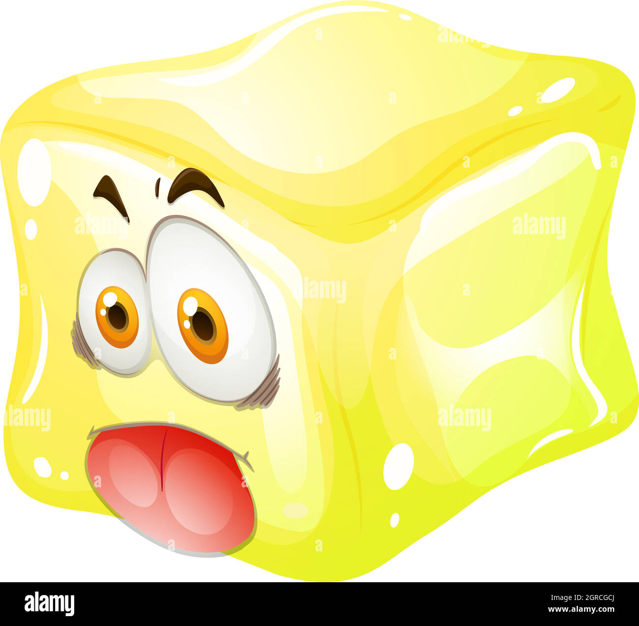 Yellow cube with silly face Stock Vector Image & Art - Alamy