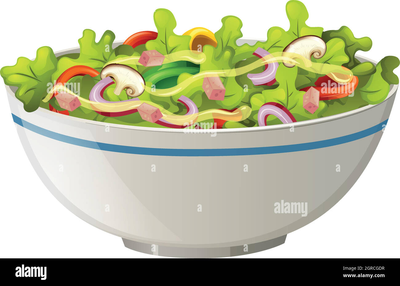 Mixed salad white background Stock Vector Images - Alamy