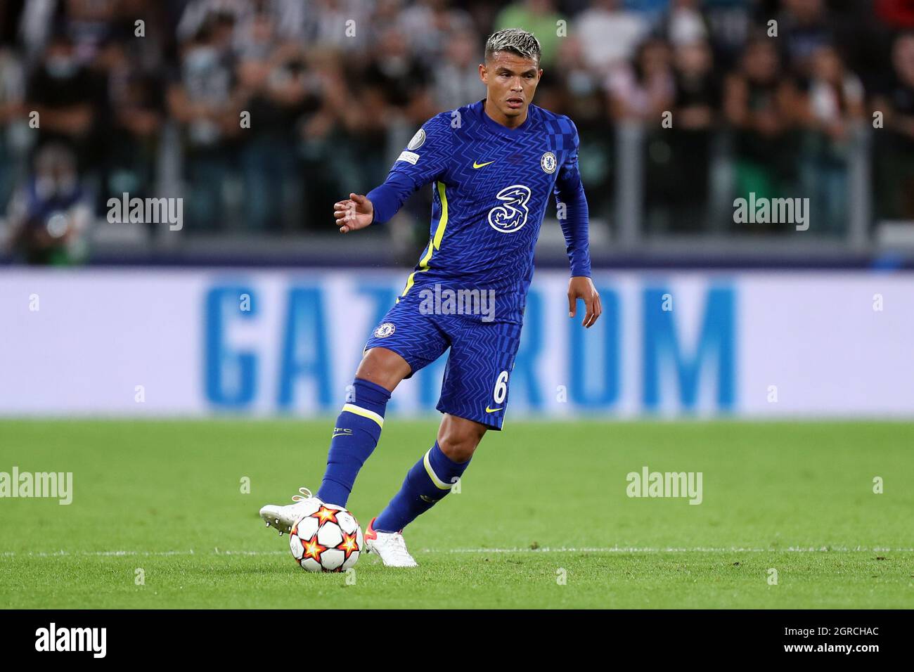 Thiago Silva of Chelsea Fc controls the ball during the Uefa Champions ...
