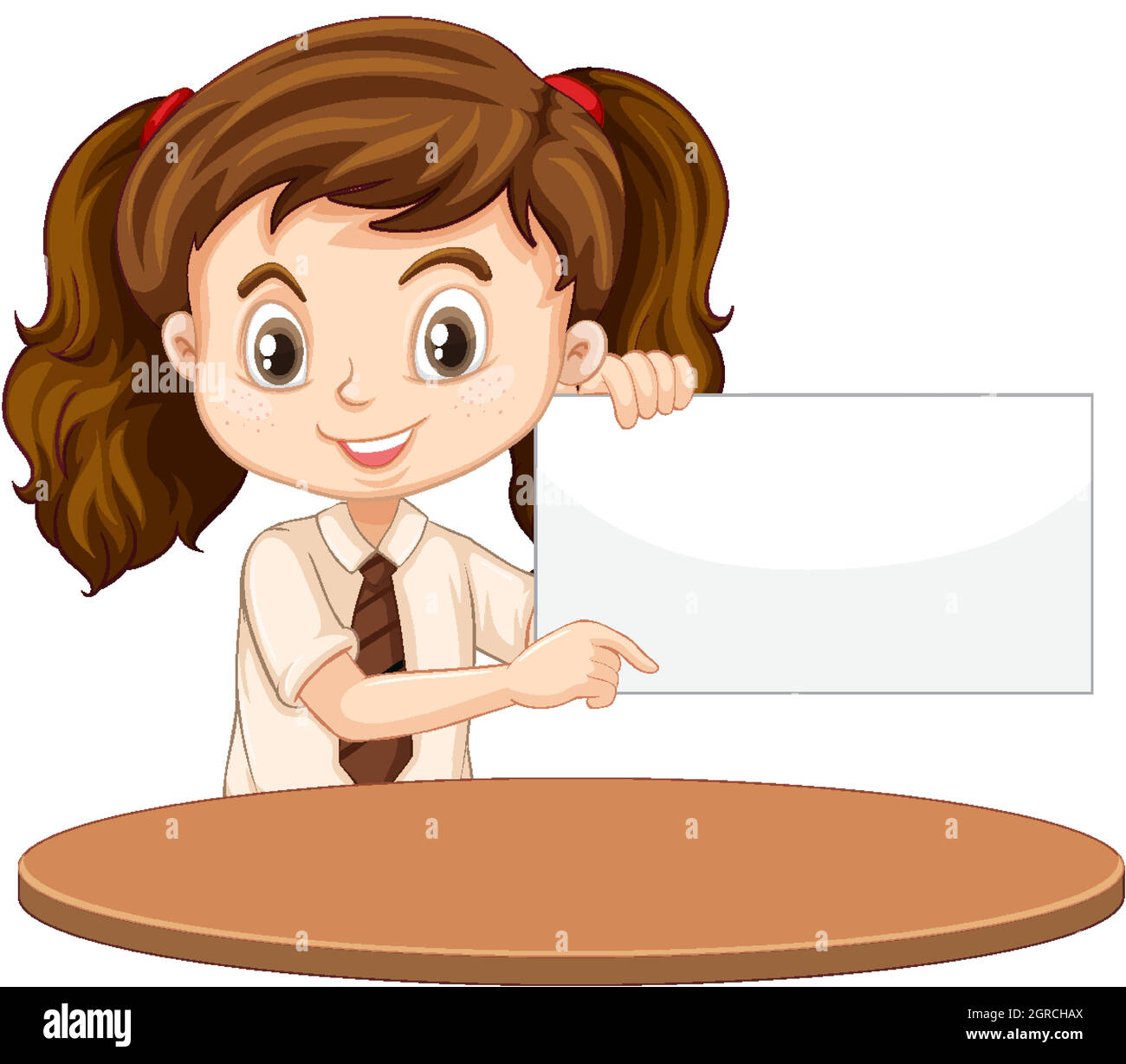 One happy girl with blank sign Stock Vector Image & Art - Alamy