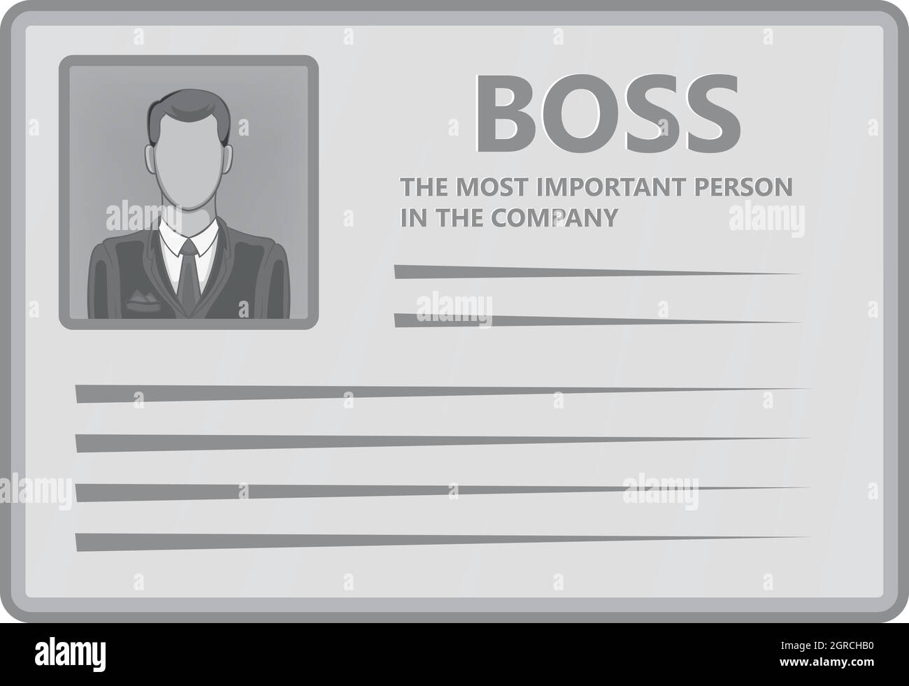 Card of boss icon, black monochrome style Stock Vector Image & Art - Alamy