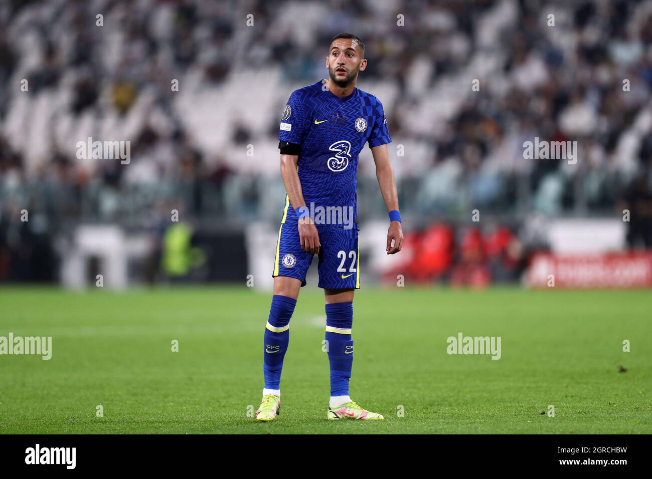 Hakim Ziyech of Chelsea Fc looks on during the Uefa Champions League ...