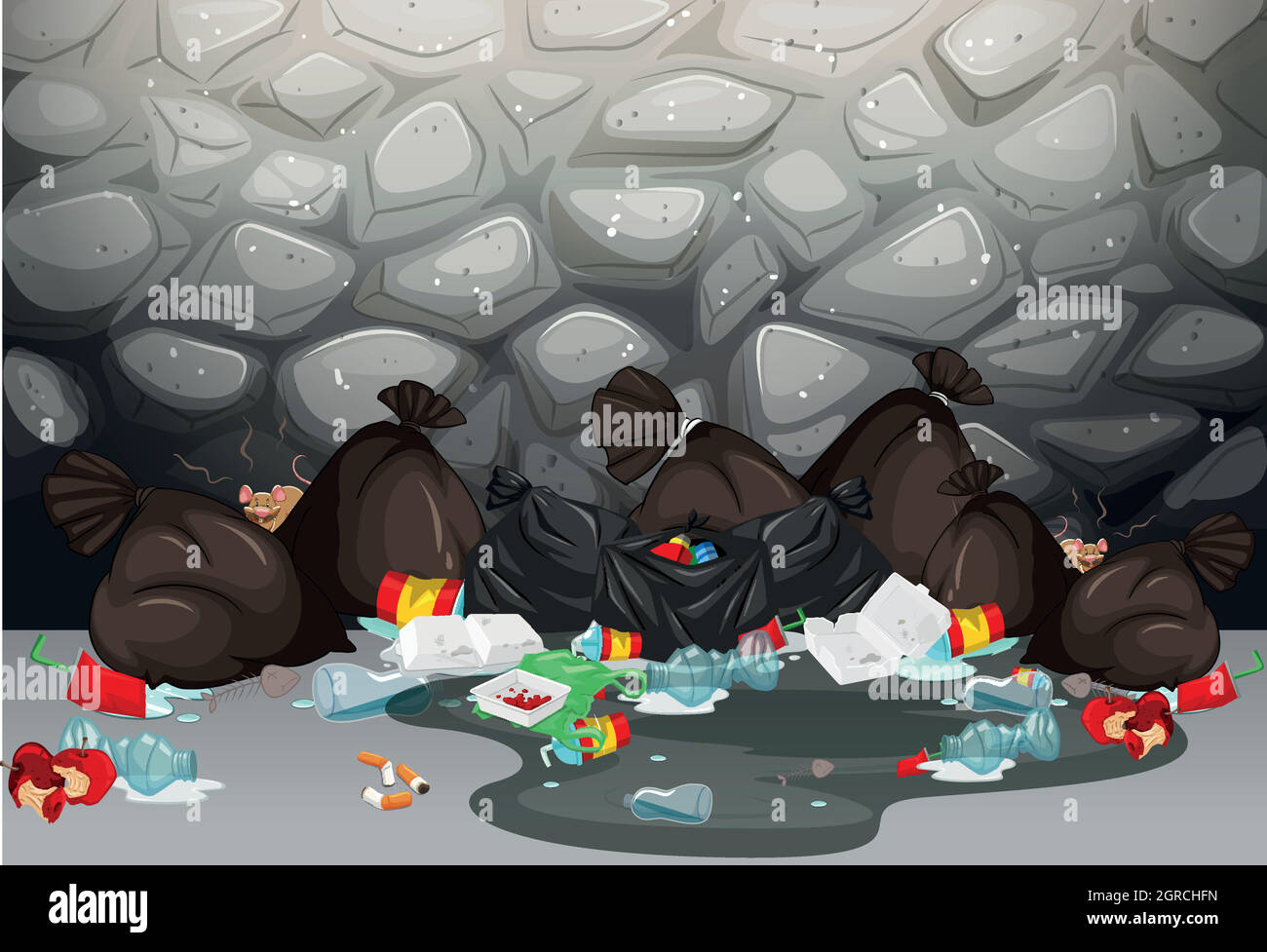 Pile of trash on the floor Stock Vector Image & Art - Alamy