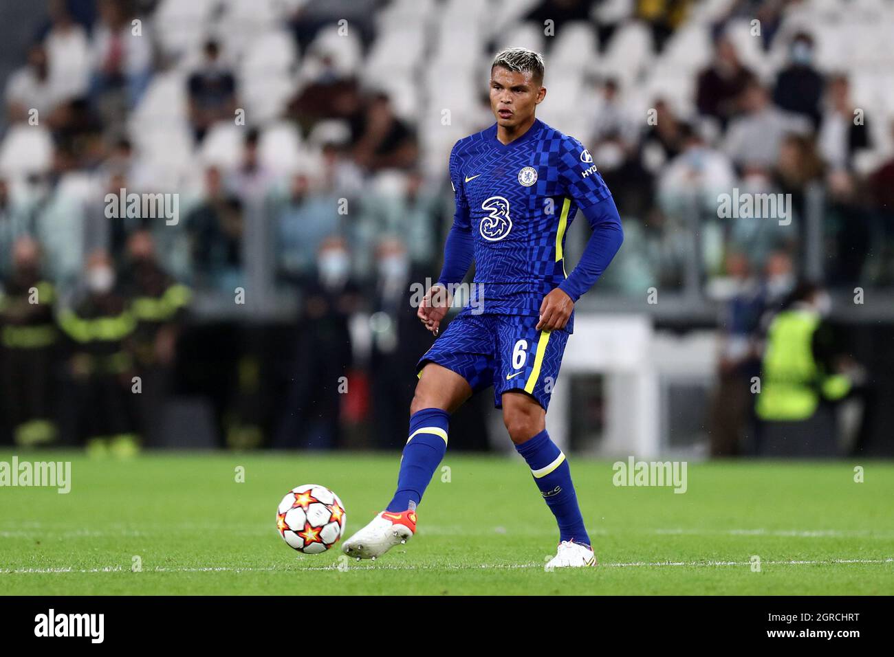 Thiago Silva of Chelsea Fc controls the ball during the Uefa Champions ...